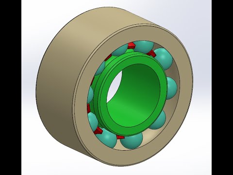SOLIDWORKS Example 9 Aligning double row ball bearing assembly - YouTube