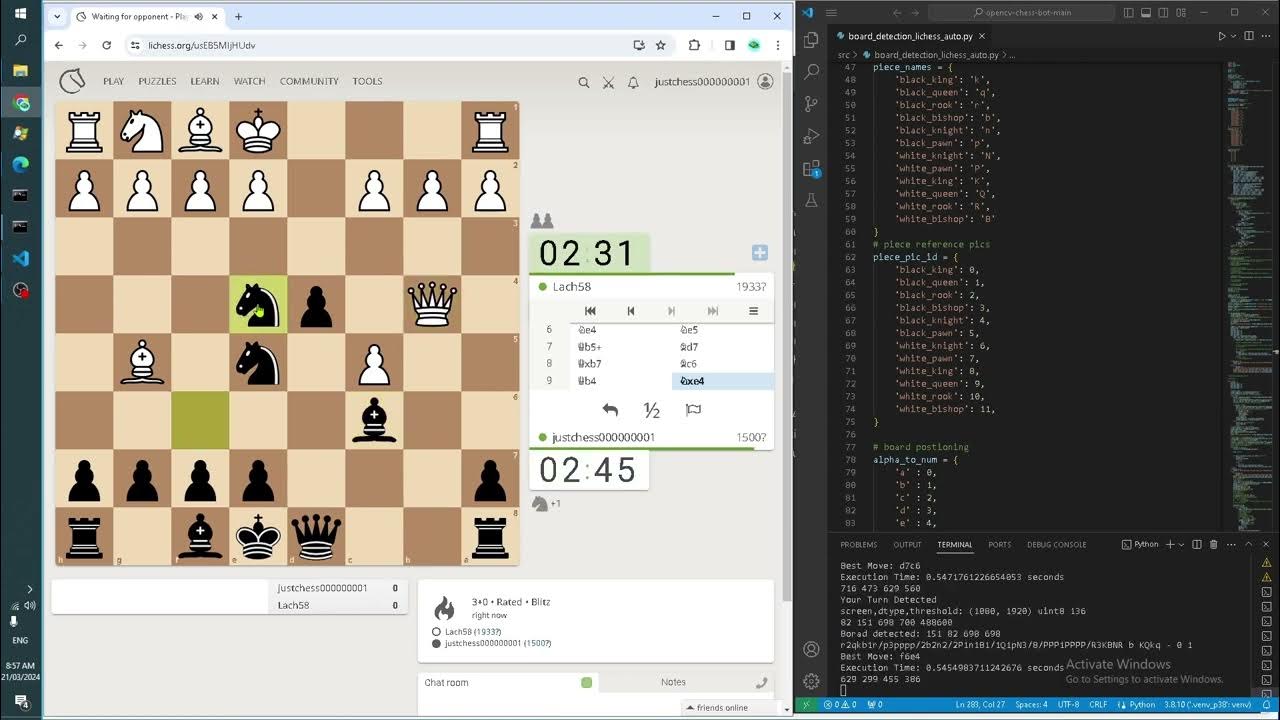 Fully automated bot chess live game online and win #AI#Chess#Bot - YouTube