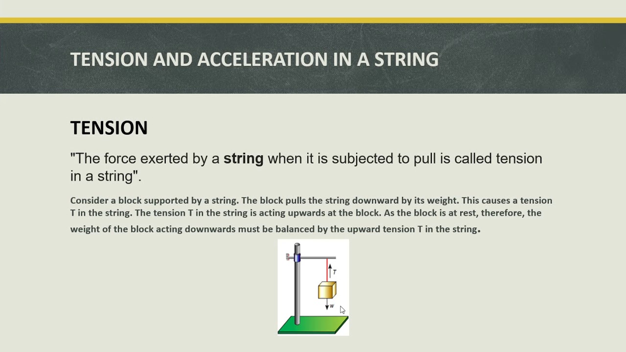 Tension in a string (9th class physics PTB) - YouTube