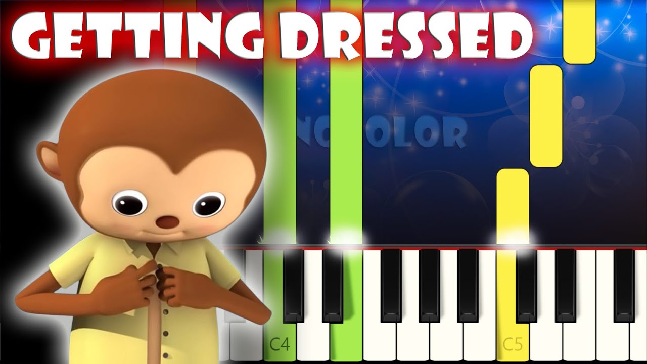 Getting Dressed Song - Little Baby Bum | Piano Tutorial | Karaoke - YouTube