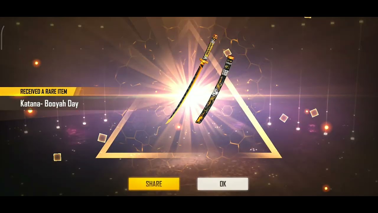 Exchanging tokens for Booyah Day Katana skin and Squad spirit dress in ...