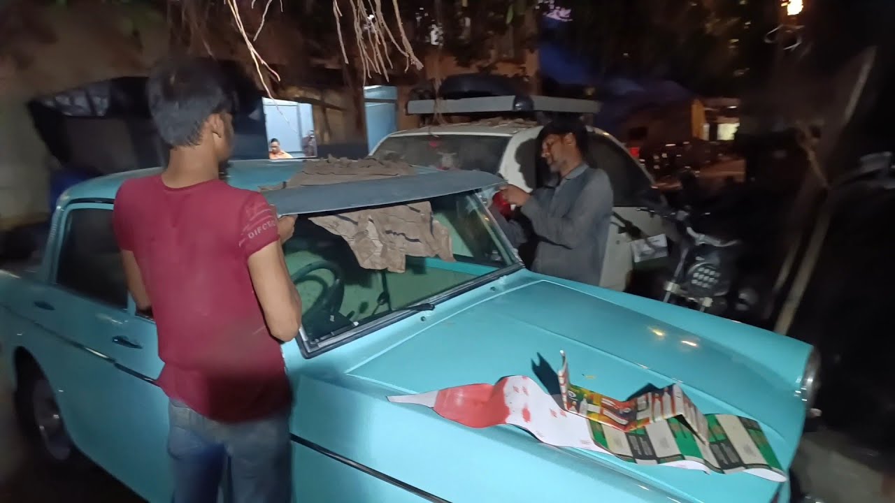 vintage old car premium padmani sunroof windshield making - YouTube