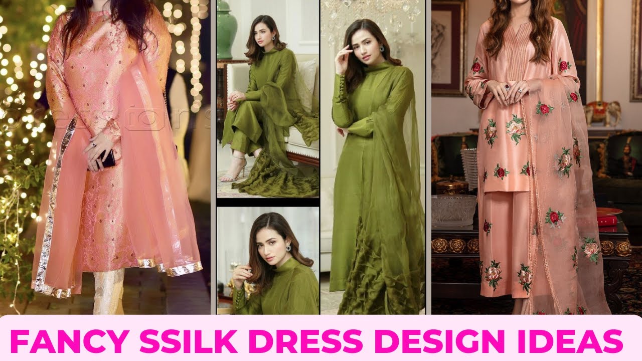 silk dress design || Fancy silk dress design || silk dress - YouTube