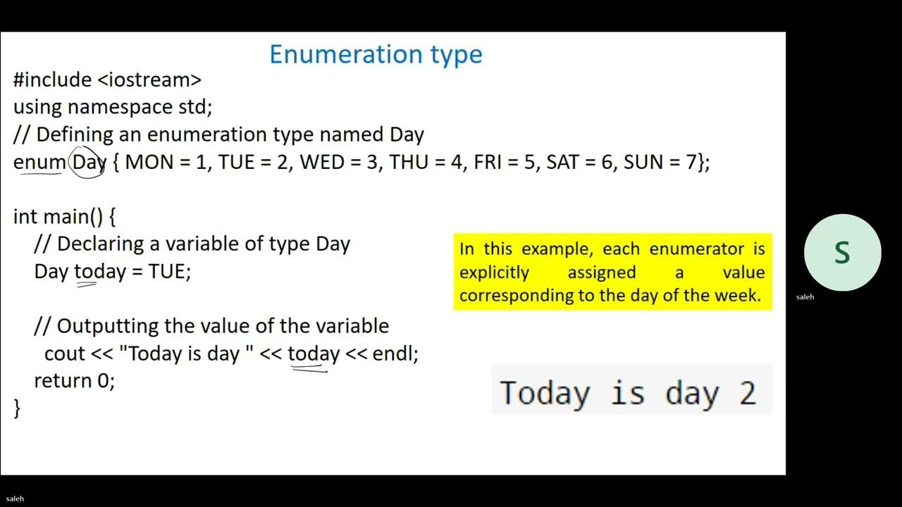 C++ P30 Enumeration Data Type الجزء 30 انواع البيانات المعرفة من قبل ...