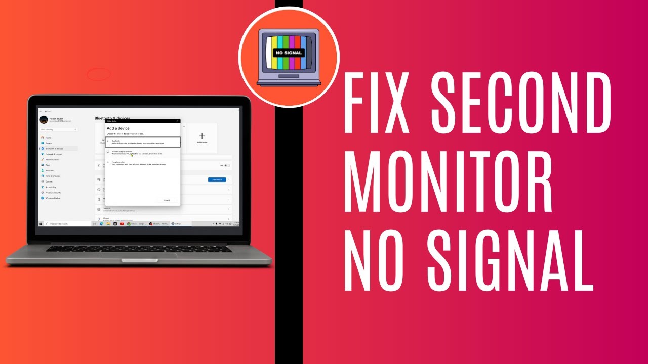 SECOND MONITOR NO SIGNAL - YouTube