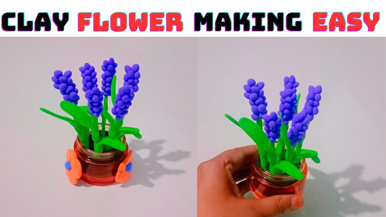 Diy Polymer Clay Flower Making Easy - YouTube