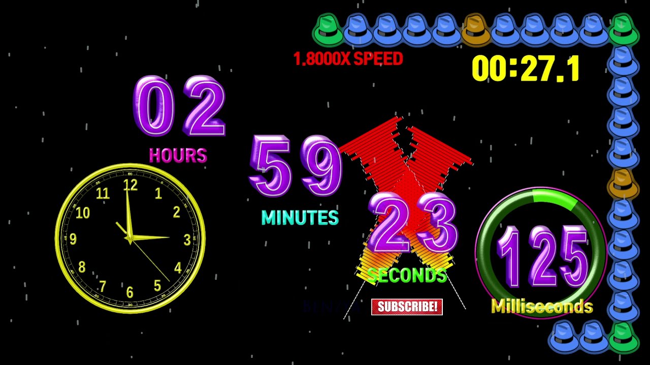 Speed feeling Colorful Hats 3 Hours timer countdown alarm🔔 - YouTube