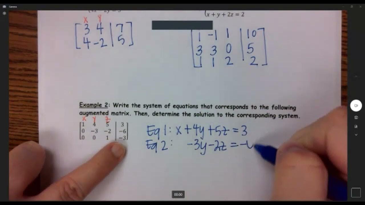 Augmented Matrices - YouTube