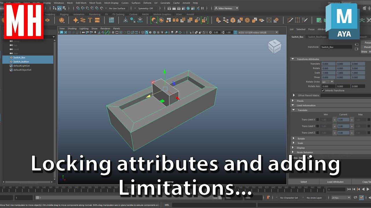 Locking attributes and using limitations in Maya 2023 ( 4K Video ...