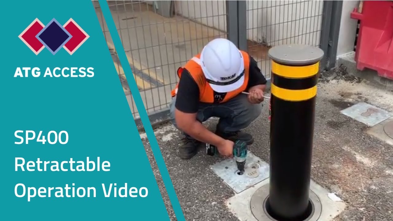 SP400 Retractable Bollard Operation Video | ATG Access - YouTube