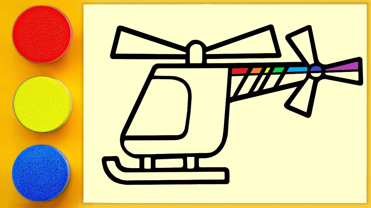 Sand painting Helicopter for kids and toddlers - YouTube