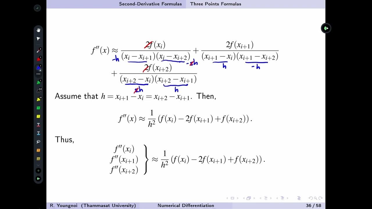 Numerical Differentiation: 7 Three Points Formulas for the Second ...