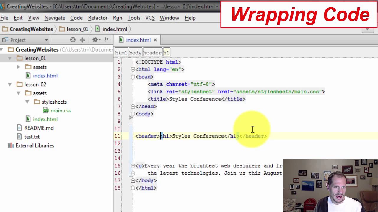 Wrap Code With Tag In Webstorm Youtube