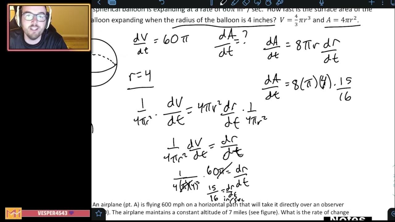AP Calculus How to Solve Related Rates Problems - YouTube