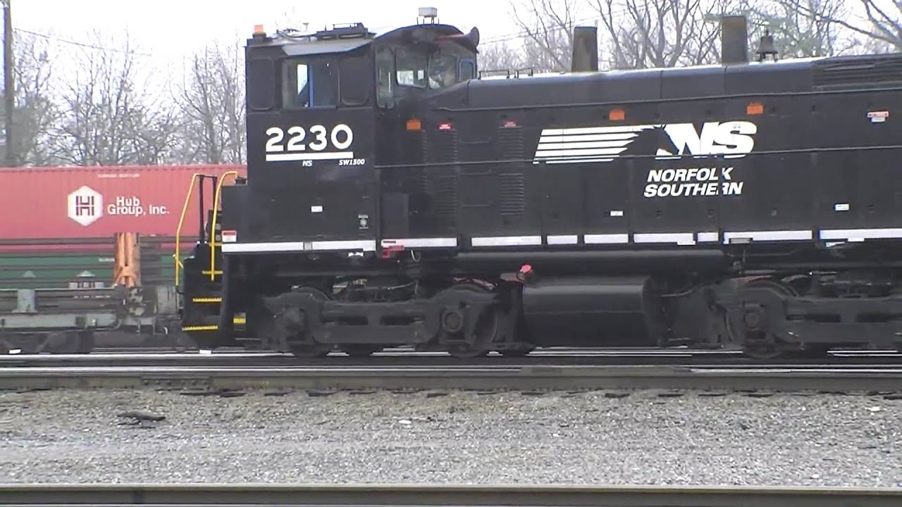 norfolk southern sw1500 switcher at inman yard - YouTube