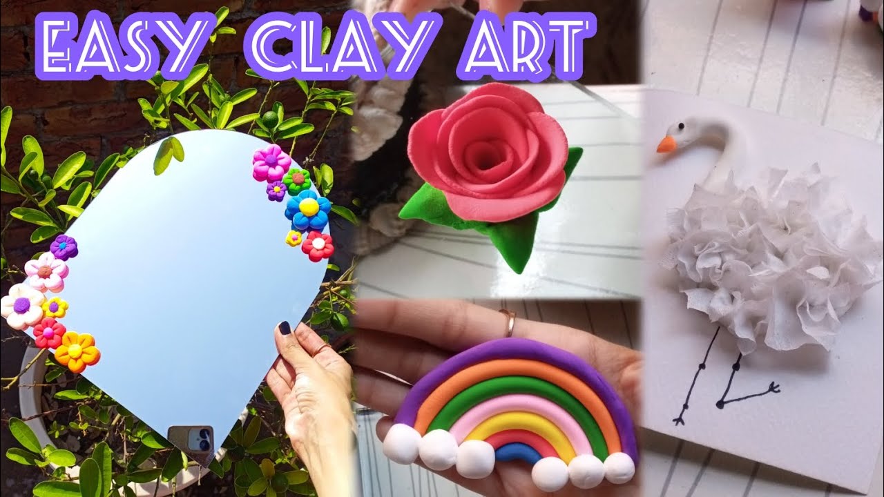 Easy Clay Art for beginners | Clay Art | diy mirror - YouTube