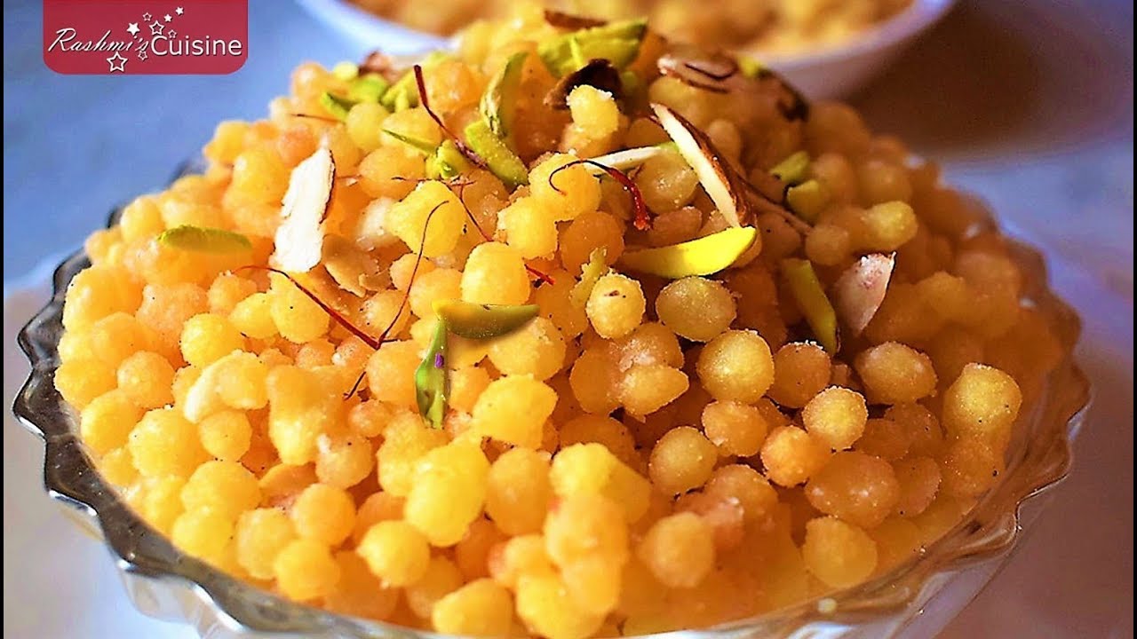 Moong Dal Boondi | Sweet Boondi recipe | How to make sweet Boondi ...