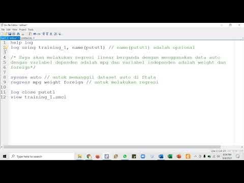 Tutorial Stata Basic: Log File Bagian 1 - YouTube