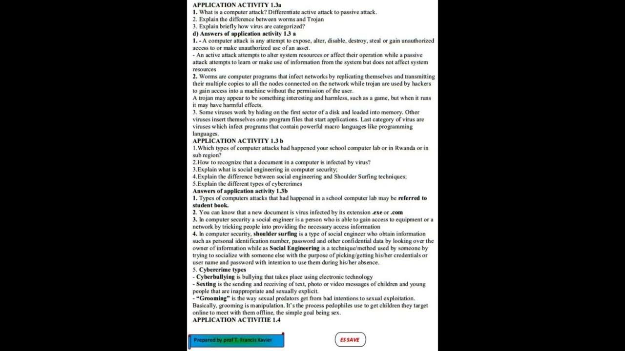 S6 COMPUTER SCIENCE UNIT 1 COMPUTER SECURITY SUMMARY AND QUESTIONS AND ANSWERS - YouTube