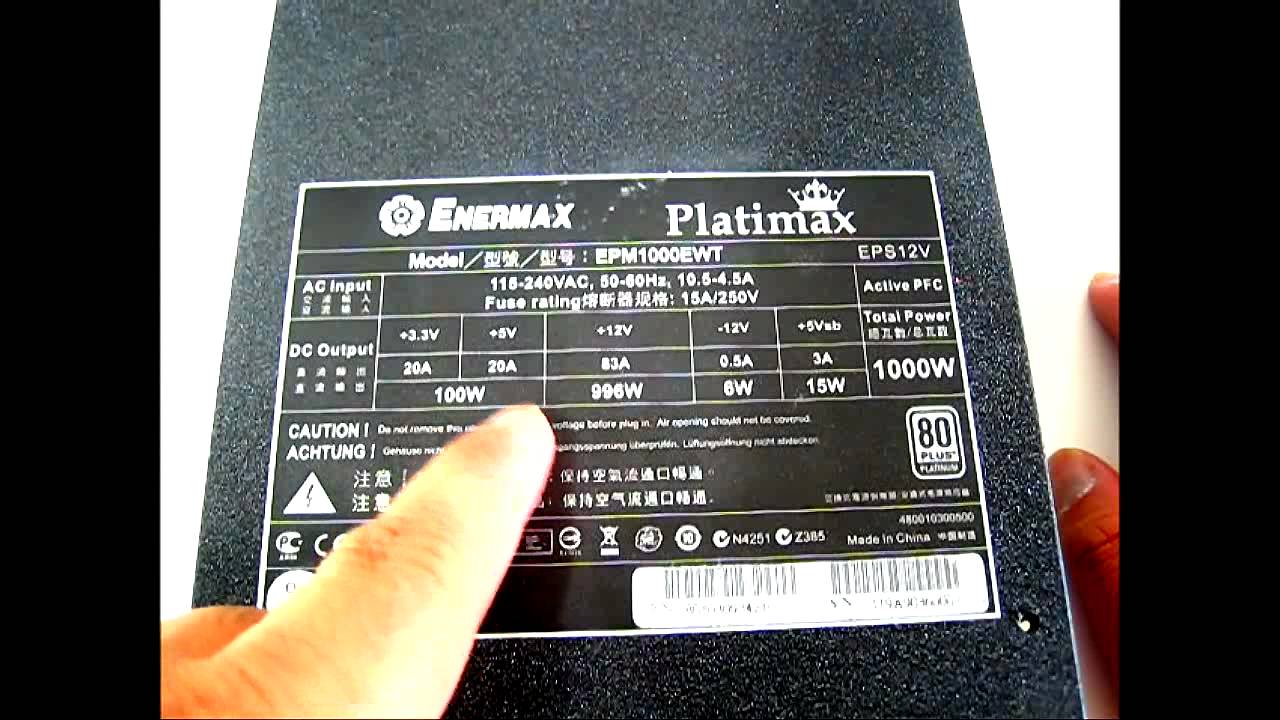 Enermax Platimax 1000W 80 Plus Platinum Power Supply - Product Overview ...