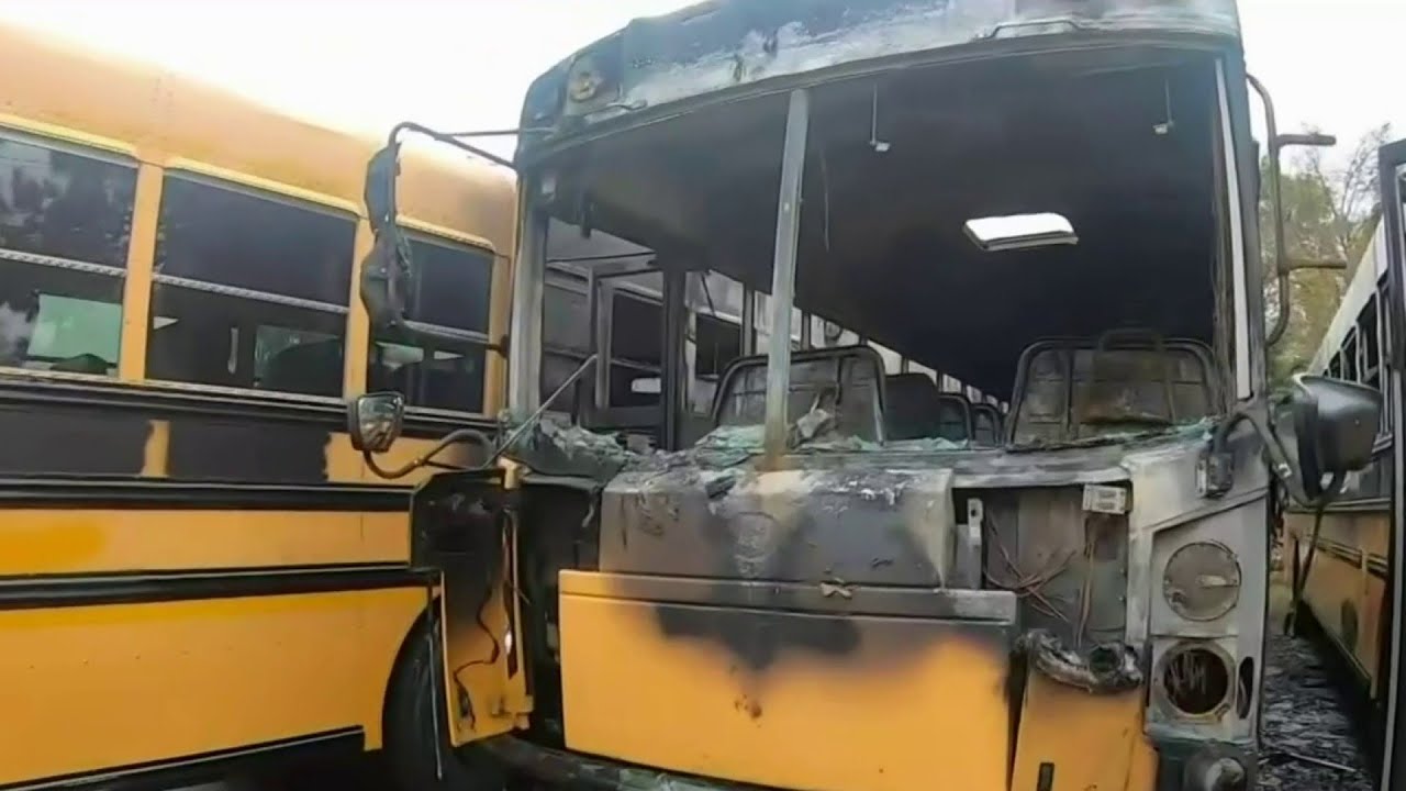 Several school buses damaged in fire at Plymouth-Canton bus yard - YouTube
