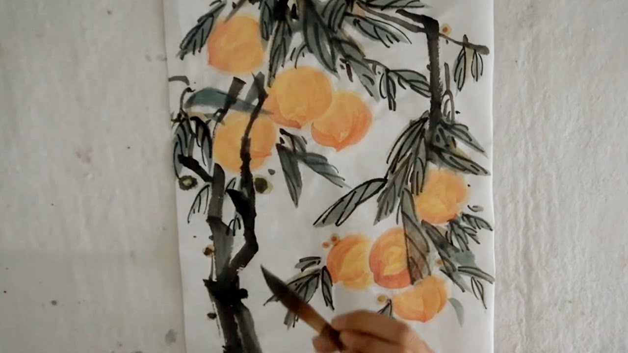 Traditional Chinese Art Painting Peaches - YouTube
