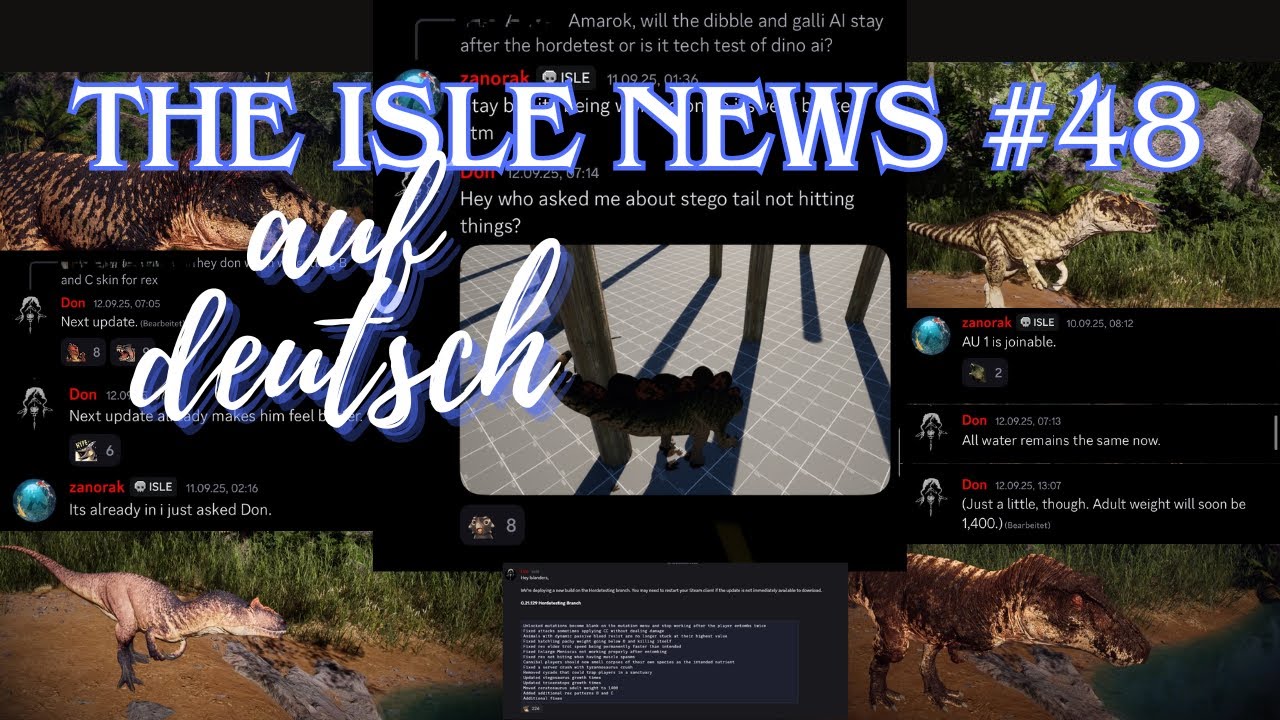 The Isle News #48 - auf DEUTSCH: KI, nächster HT Patch, Rex Pattern B ...