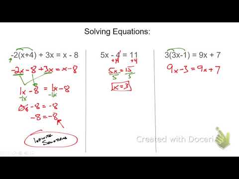 Solving Linear Equations (infinite and no solutions) - YouTube