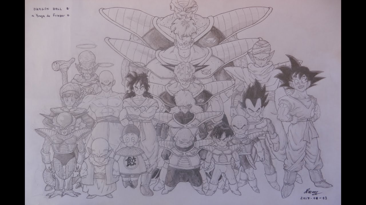 Drawing Dragon Ball Z - Ginyu Force [8.5" x 5.5"] - YouTube