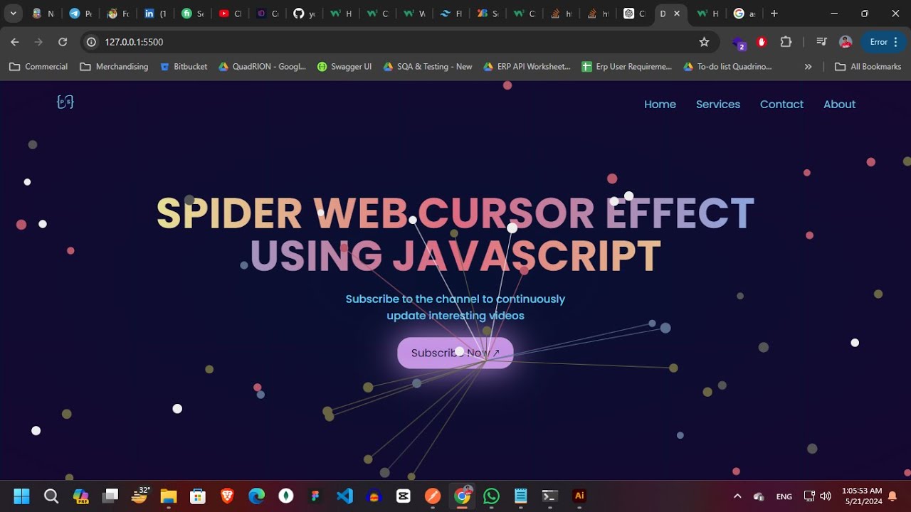Live Coding Spider Web Cursor Effect Using Html Css And Javascript 2635