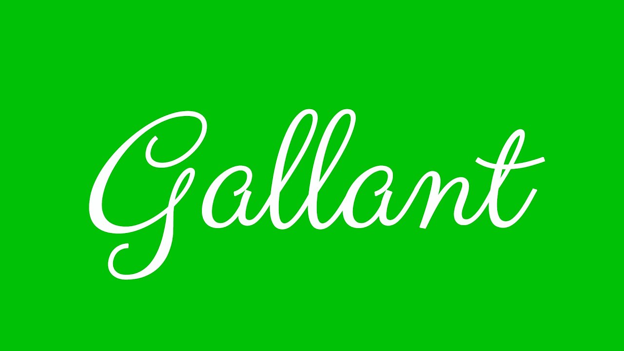 Learn how to Sign the Name Gallant Stylishly in Cursive Writing - YouTube