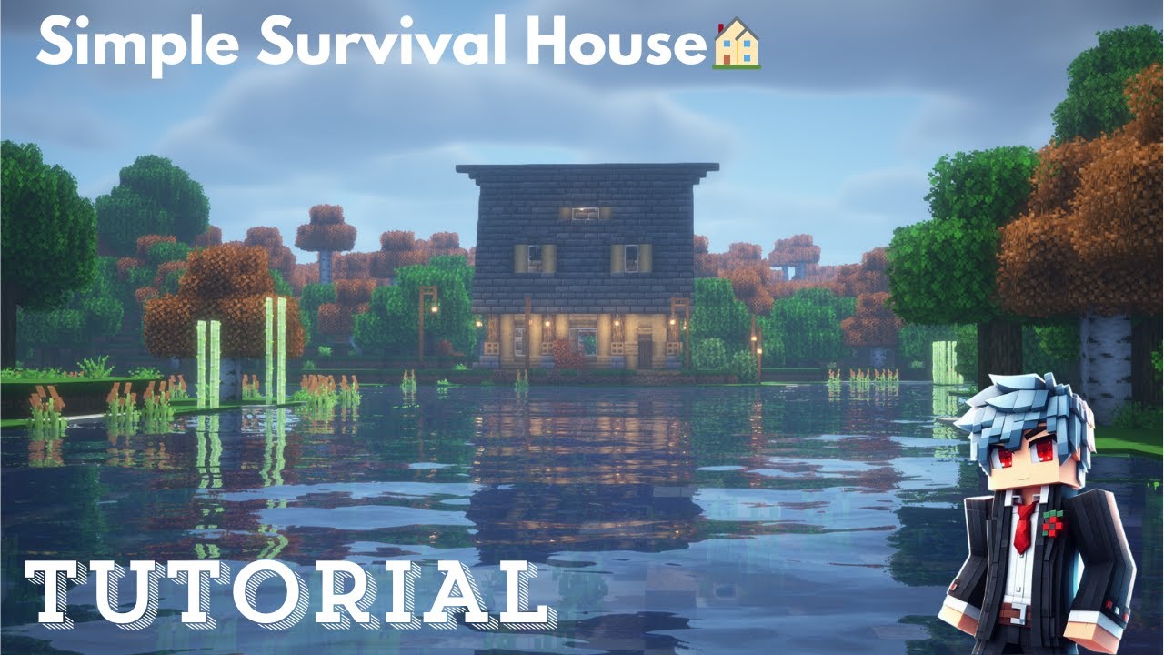 Best Simple Survival House For Beginners || Easy To Build || Minecraft ...