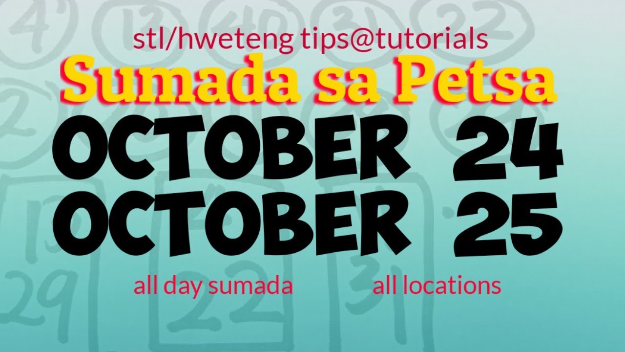 STL/HWETENG / OCT. 24 - OCT. 25 /SUMADA TIPS and TUTORIALS - YouTube