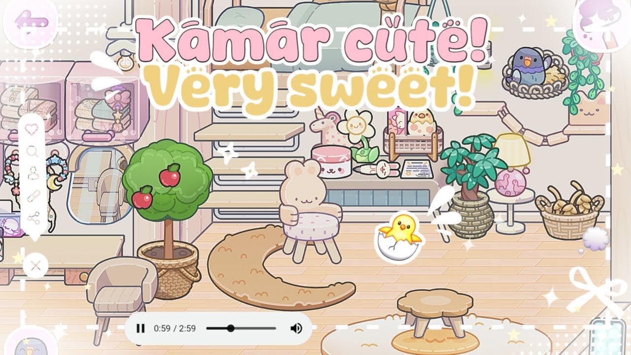 Dekorasi Kamar Kawaii House 👧🏻💗🐣cute! || avatar world decor || room ...