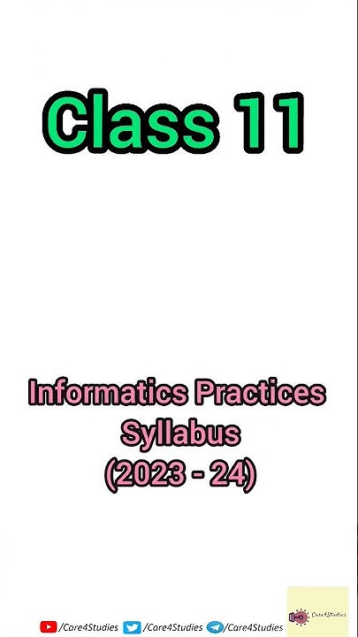 Informatics Practices Syllabus of Class-11 | 2023-24 #CBSE #class11 # ...