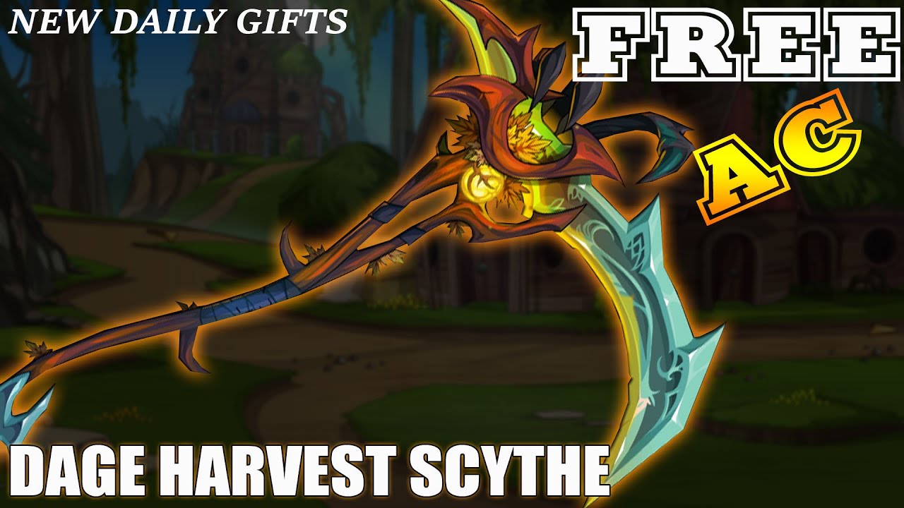 AQW NEW AUTUMN MAGIC HARVEST SCYTHE l DAILY GIFTS - YouTube