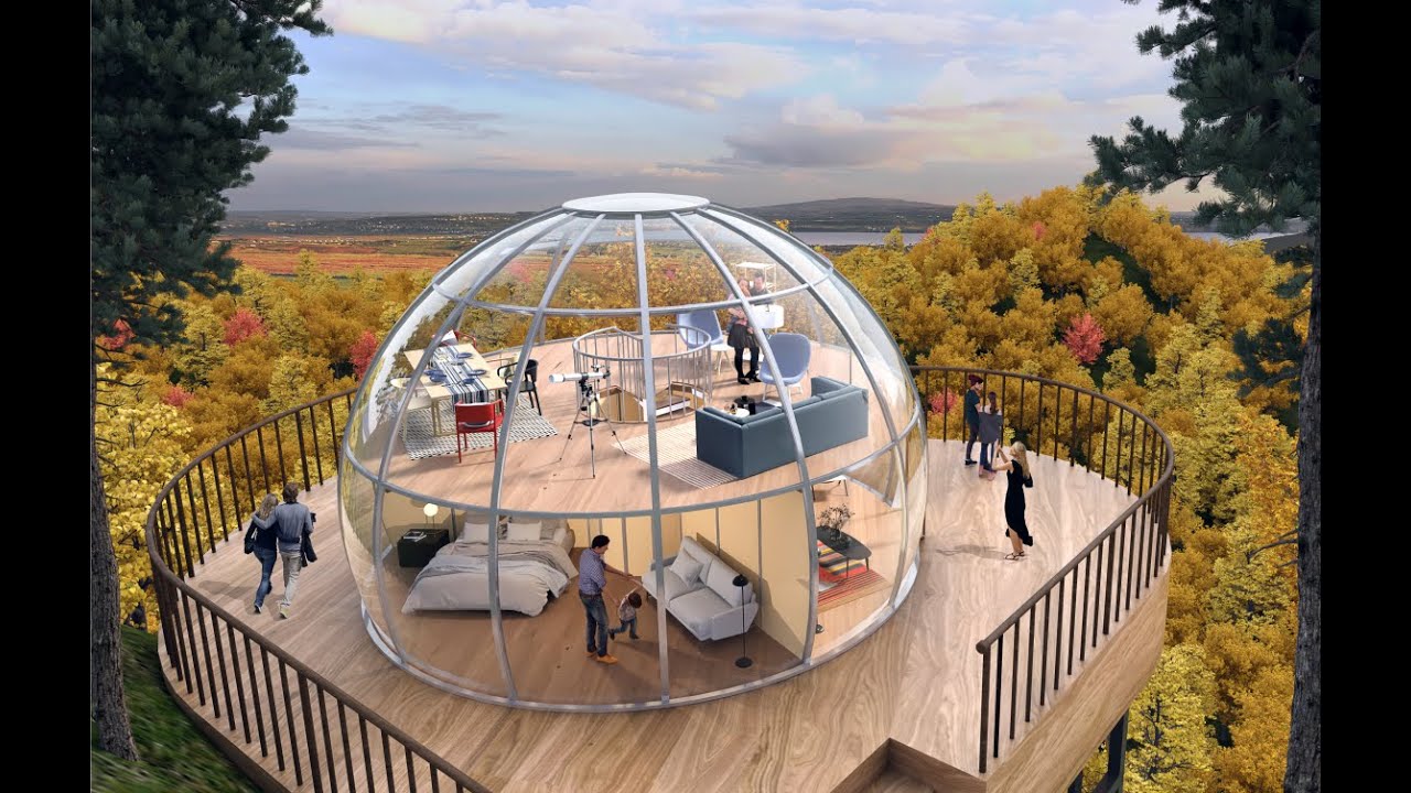 9M Transparent PC Dome House / Bubble Tent - By Lucidomes - YouTube