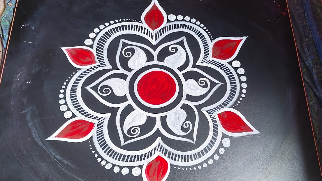 Unique round alpona design / Beautiful round alpona design / Simple ...