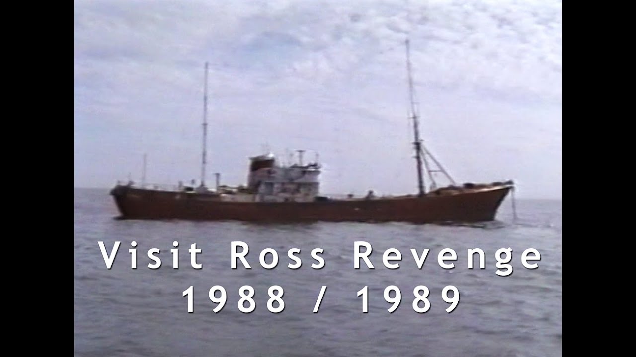 Ross Revenge visit 1988 1989 Caroline, Radio 558 and Radio 819 - YouTube