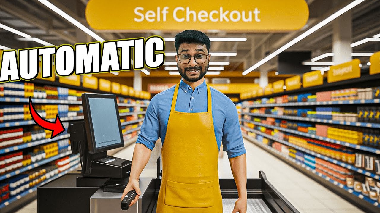 AUTOMATIC CHECKOUT + 4 Employee Hire - Grocery Store Simulator #3 - YouTube