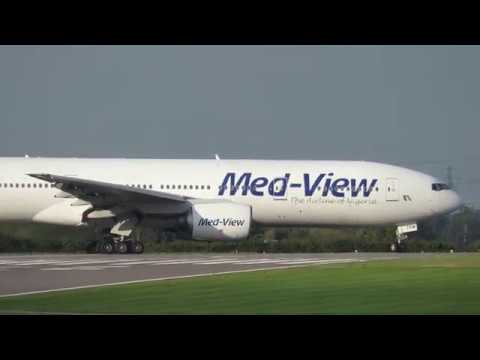 Encore: Med-View Airlines Boeing 777-212(ER) CS-TFM flies home - YouTube