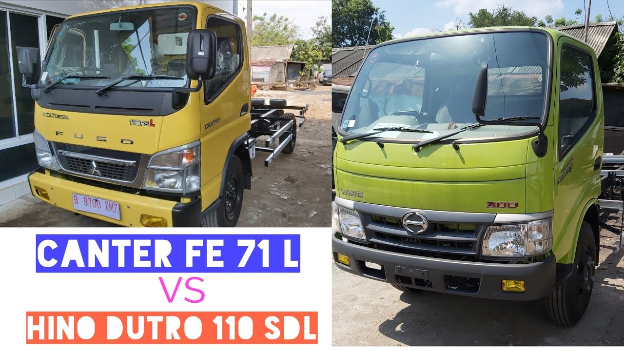 komparasi mitsubishi canter FE 71L dengan hino dutro 110 SDL - YouTube
