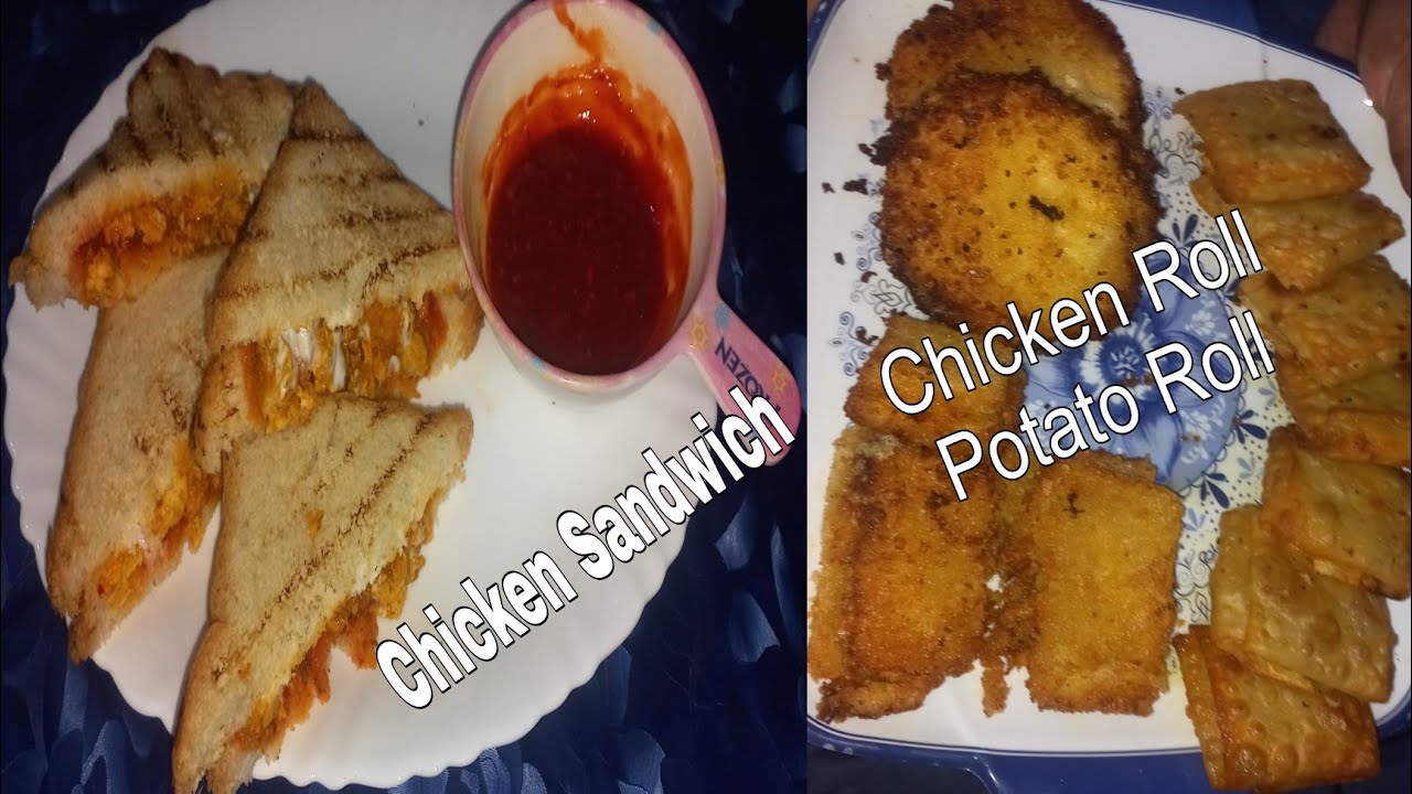 Chicken Sandwich & Potato Roll and Chicken Roll Ramzan Recipes By Home ...