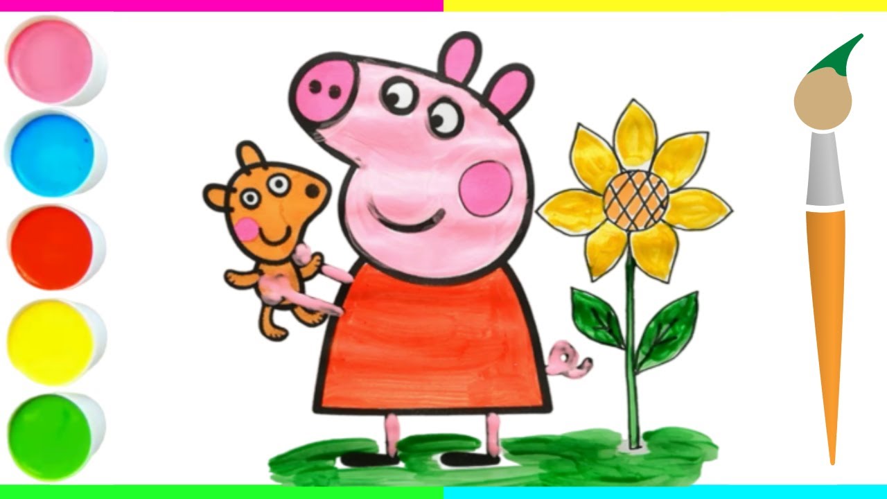 Peppa Pig Drawing,Painting,Coloring for Kids,Toddlers - YouTube