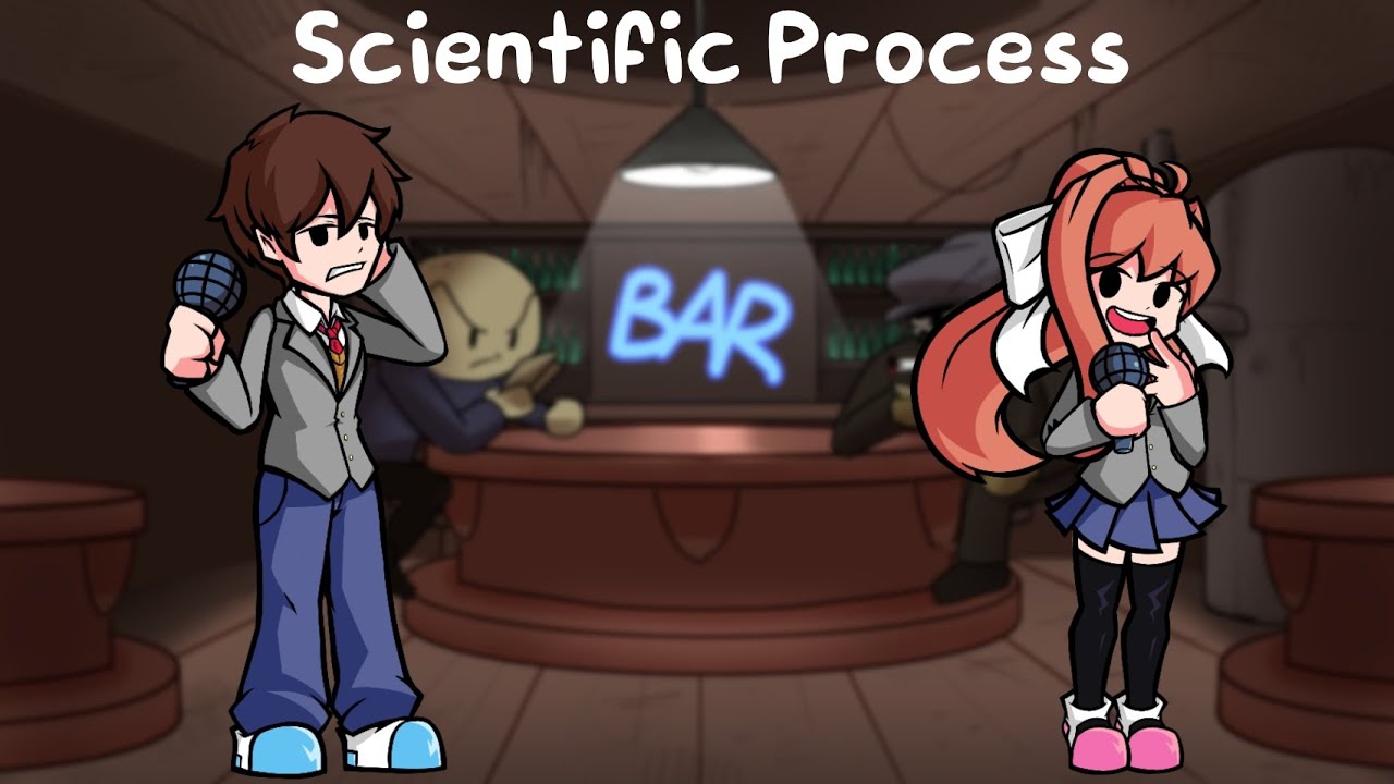 FNF Scientific Process But The Protagonist and Monika Sings it - YouTube