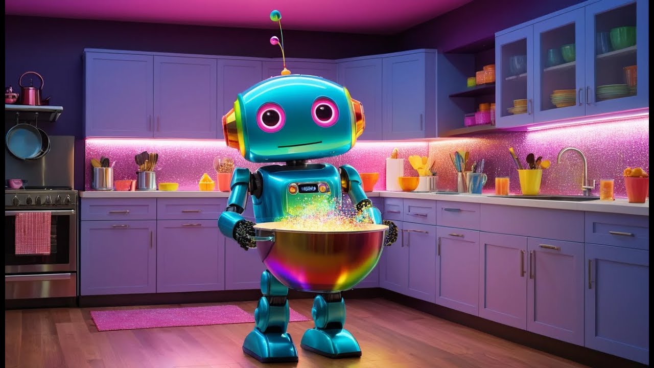 Rainbow Robot and the Chocolate Machine | Colorful Robot Song for ...