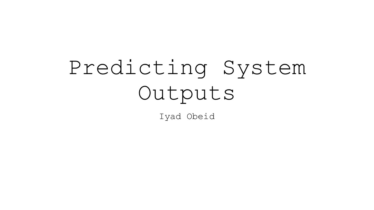 Predicting System Outputs - YouTube