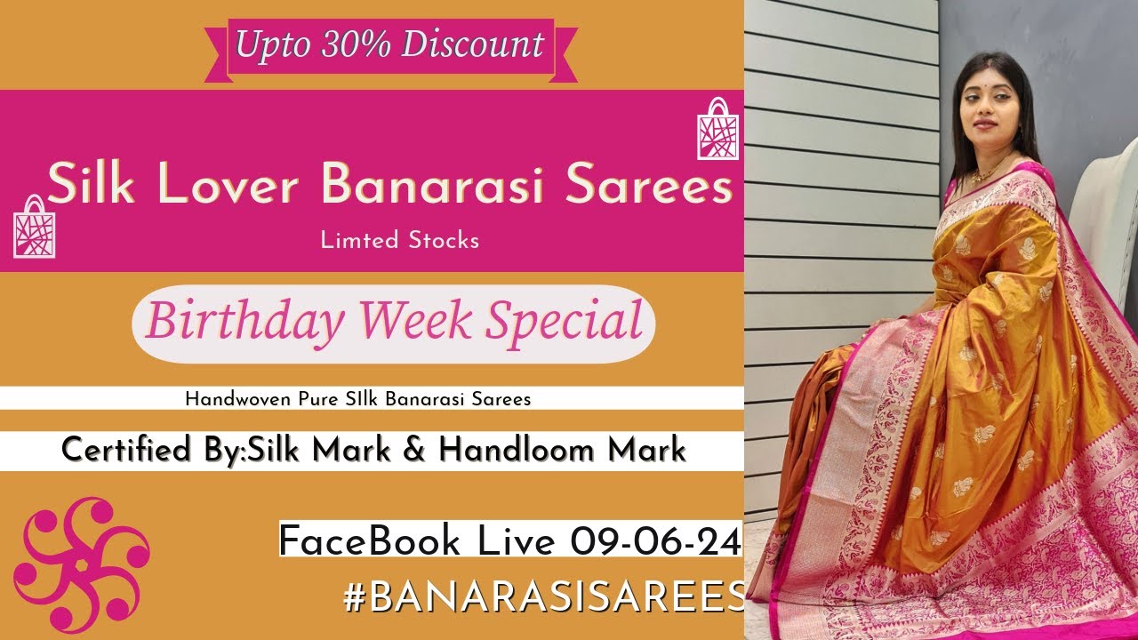 Silk Lover Banarasi Sarees at heavy discount || Brithday Week Special 09-06-24 - YouTube