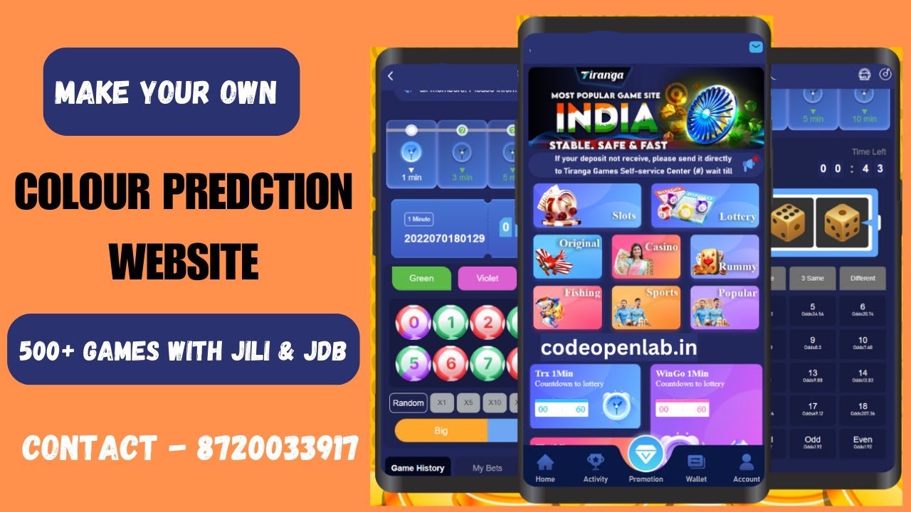 How to Create Own Tiranga Color game website | Color prediction Game source code Setup - YouTube