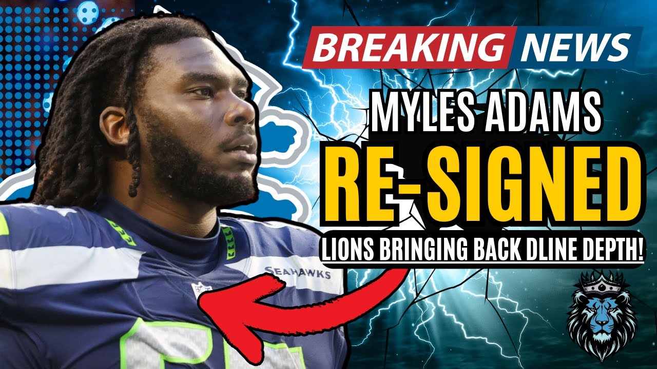 BREAKING NEWS: The Detroit Lions Re-Sign Myles...Adams - YouTube